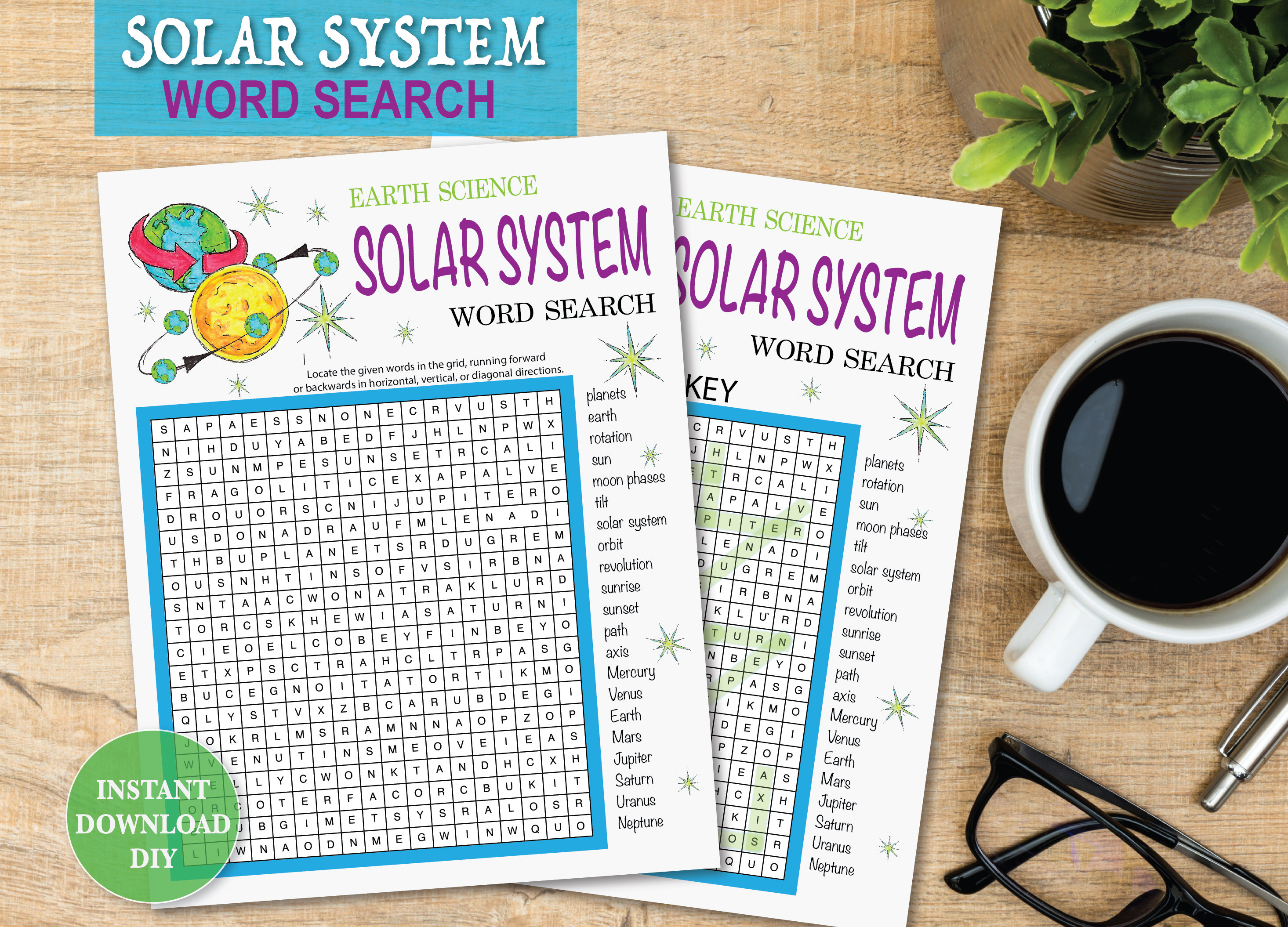Solar System Word Search Answers