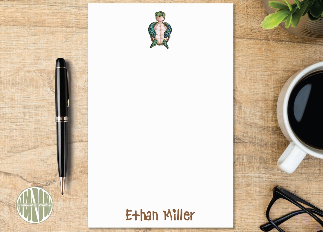 Personalized Sea Turtle Notepad, Beach Vibes Notepad, Writing Paper ...