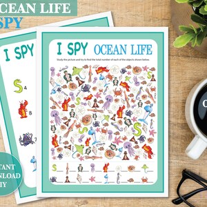 I SPY Ocean Life Printable Under the Sea Puzzle Beach Game Summer ...