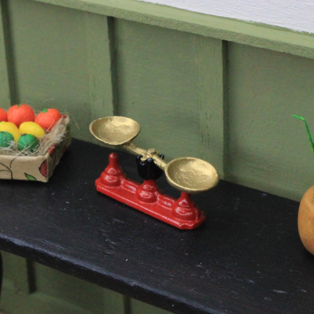 Miniature Balance Scale, Vintage Dollhouse Food Scale, 1:12 Scale ...