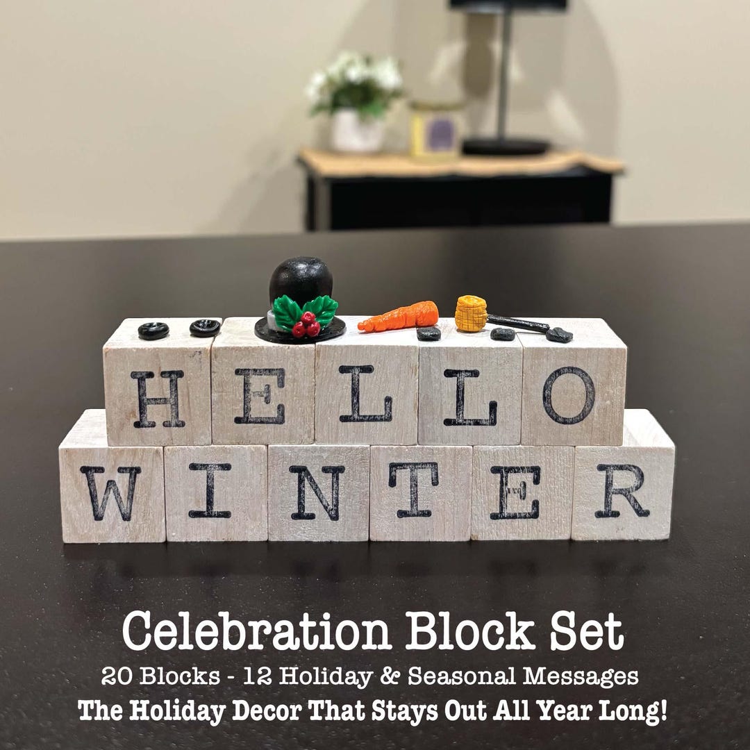 Hand-painted Holiday Block Set: Seasonal Home Decor for All Year ...