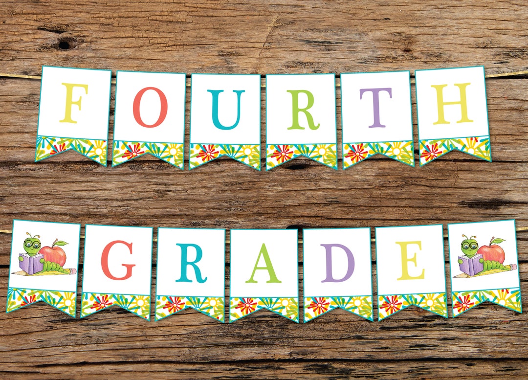 Printable Fourth Grade Banner 4th Grade Bulletin Board Decoration ...