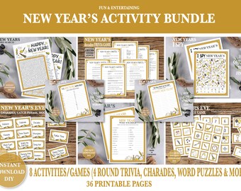 New Year's Game Printables Virtual Games for Kids and Adults Family Fun ...