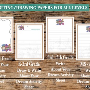 Martin Luther King Jr. I Have A Dream Drawing Writing Paper Printables ...