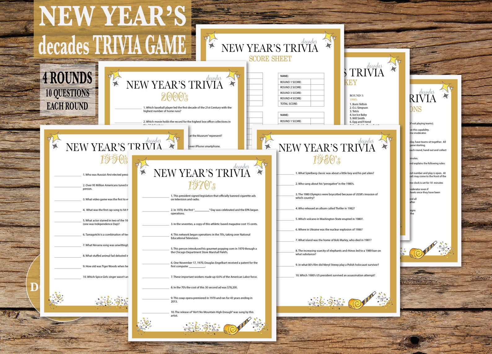 New Year's Game Bundle Printable Activities Games. - Etsy