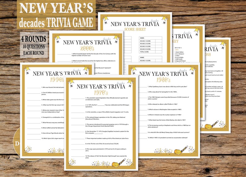 New Year's Game Bundle Printable Activities Games. - Etsy