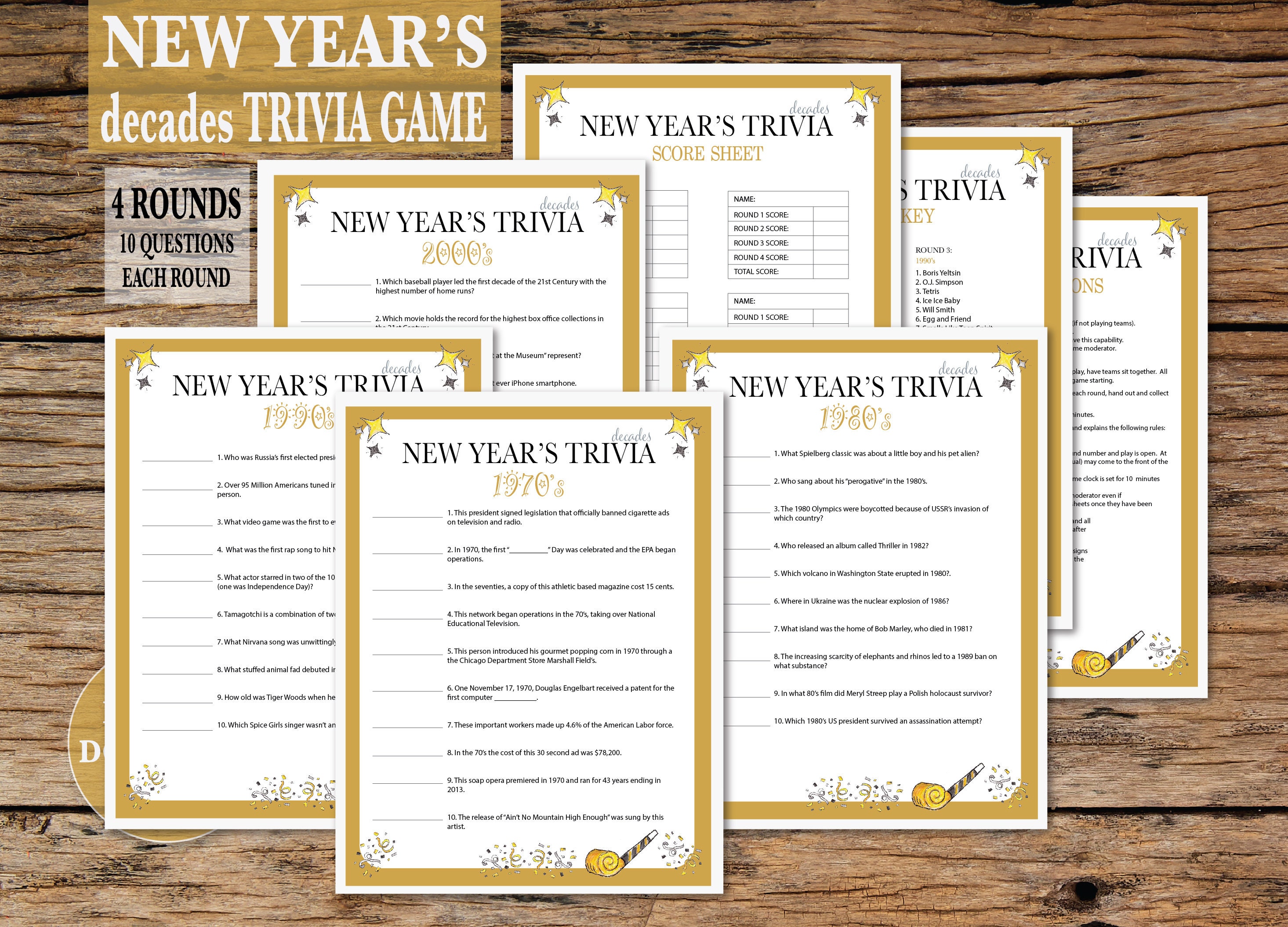 New Year's Game Bundle Printable Activities Games. - Etsy