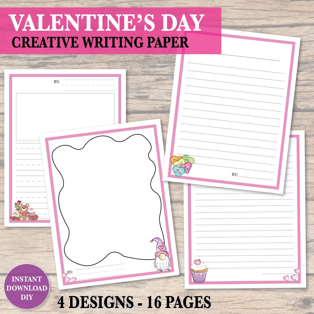 Valentines Day, Creative Writing, Printable Stationery, Drawing Writing ...