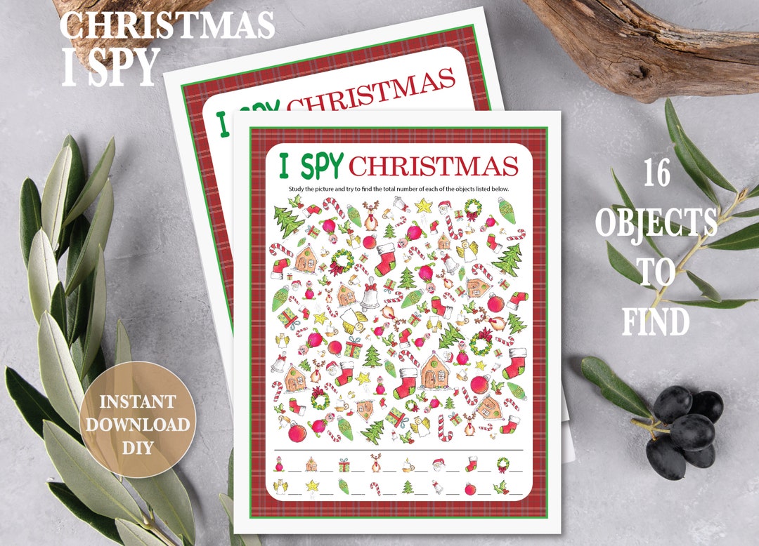 I SPY Christmas Printable Puzzle Game Activity Look and Find for Kids ...