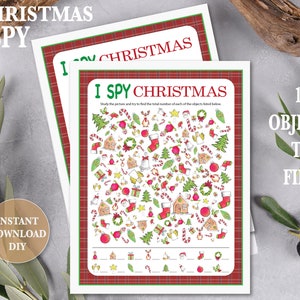 I SPY Christmas Printable Puzzle Game Activity Look and Find for Kids ...