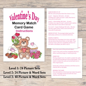 Valentines Memory Game, Valentines Activity, Valentines Printables ...
