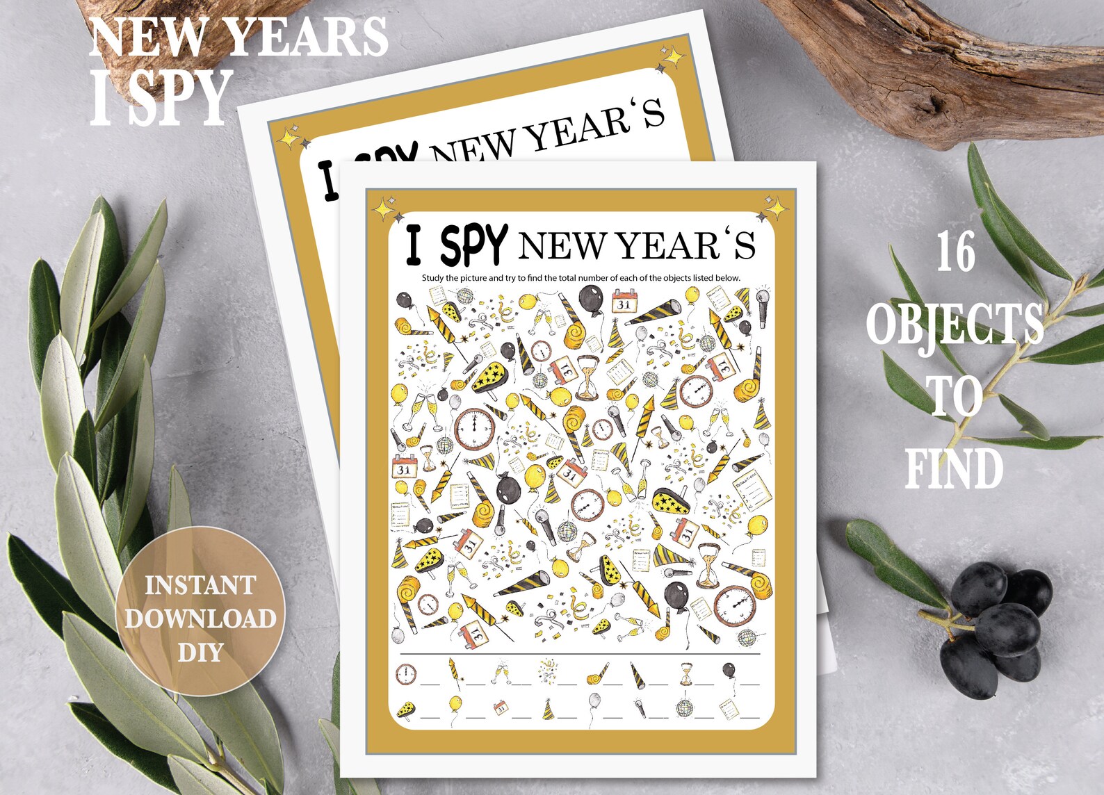 New Year's Game Bundle Printable Activities Games. - Etsy