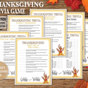 Thanksgiving Trivia Game 4 Rounds 40 Questions Printable Game for ...