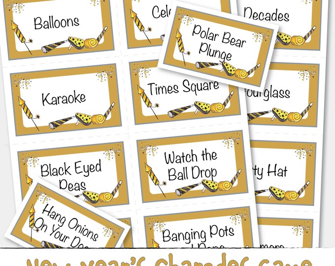 Printable New Years Charades Game / Holiday Charades / New Years Eve ...