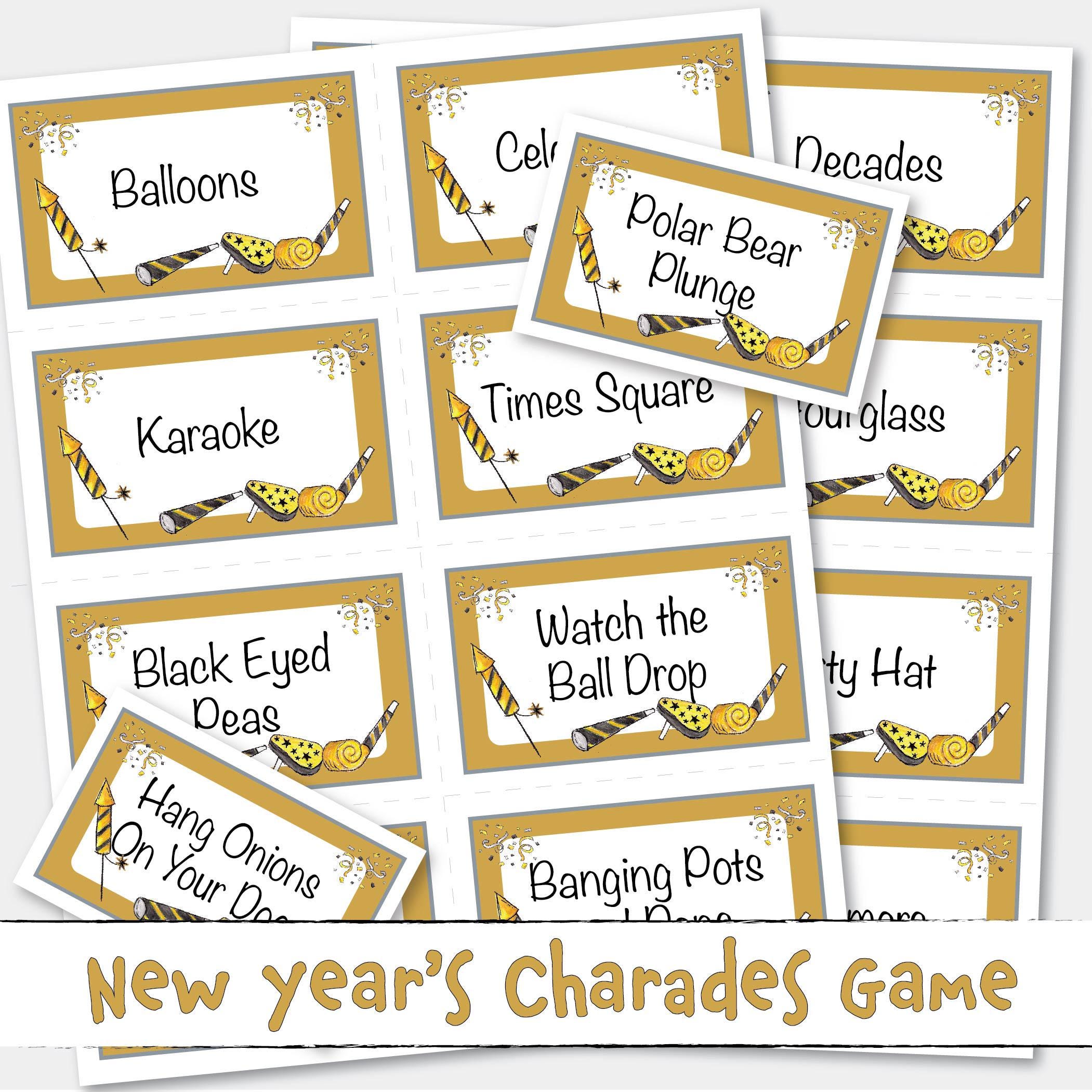 Printable New Years Charades Fun Game - Etsy