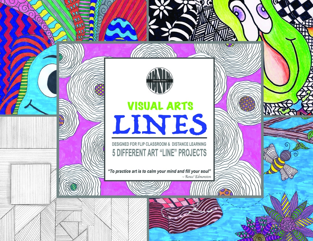LINES Art Lesson Plan, PATTERN Activity, Elements of Art, 5 Lessons ...