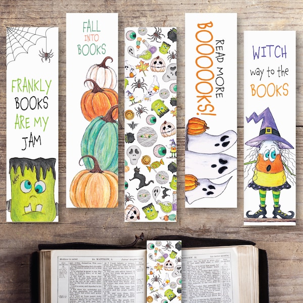 Printable Halloween Bookmarks - Etsy