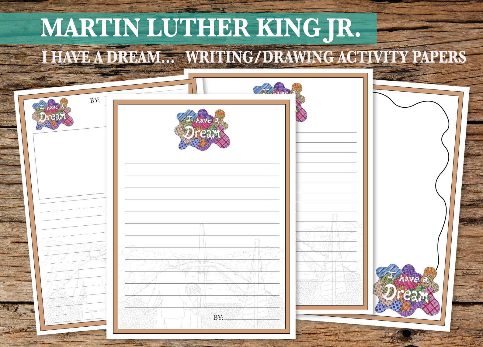 Martin Luther King Jr. I Have A Dream Drawing Writing Paper Printables ...