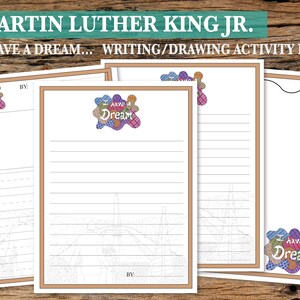 Martin Luther King Jr. I Have A Dream Drawing Writing Paper Printables ...