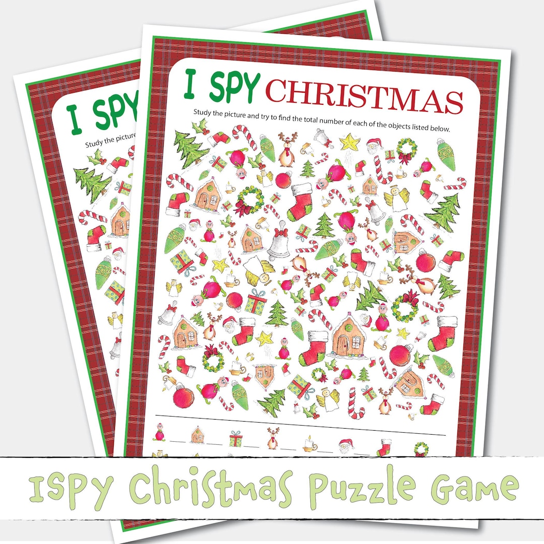 Printable I SPY Christmas Look and Find Puzzle Game - Etsy