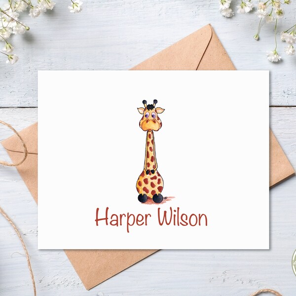 Giraffe Note Cards - Etsy