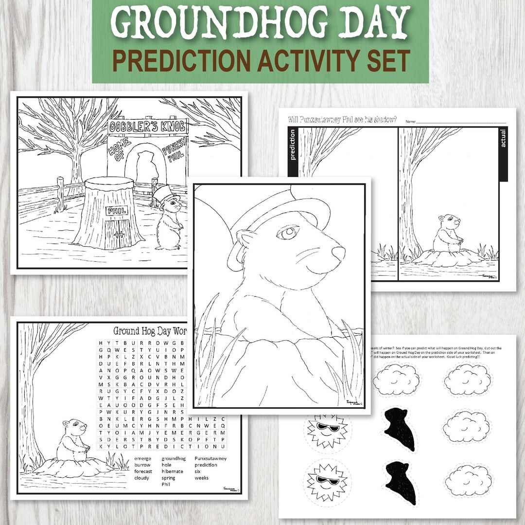 Groundhog Day Fun, Printable, Groundhog Shadow Prediction, Word Search ...