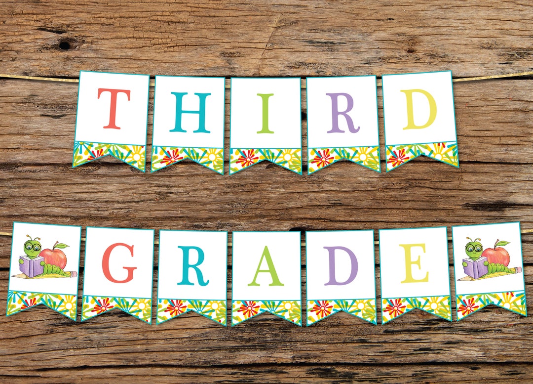 Printable Third Grade Banner 3rd Grade Bulletin Board Decoration ...