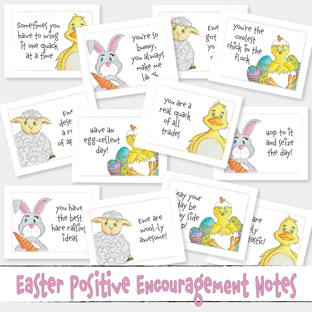 Printable Easter Tiny Notes of Affirmation, Encouragement, and Moral ...