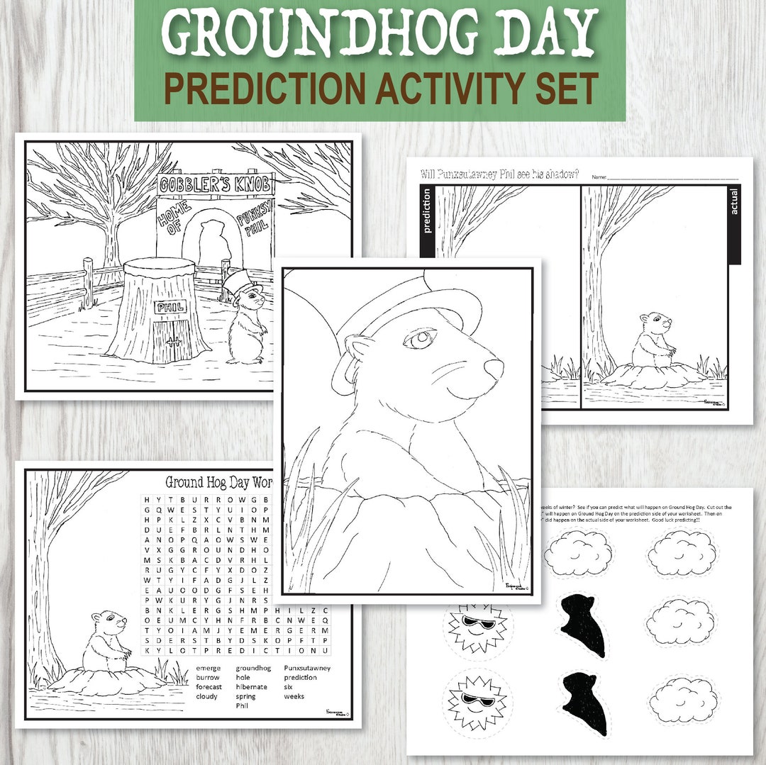 Groundhog Day Fun, Printable, Groundhog Shadow Prediction, Word Search ...