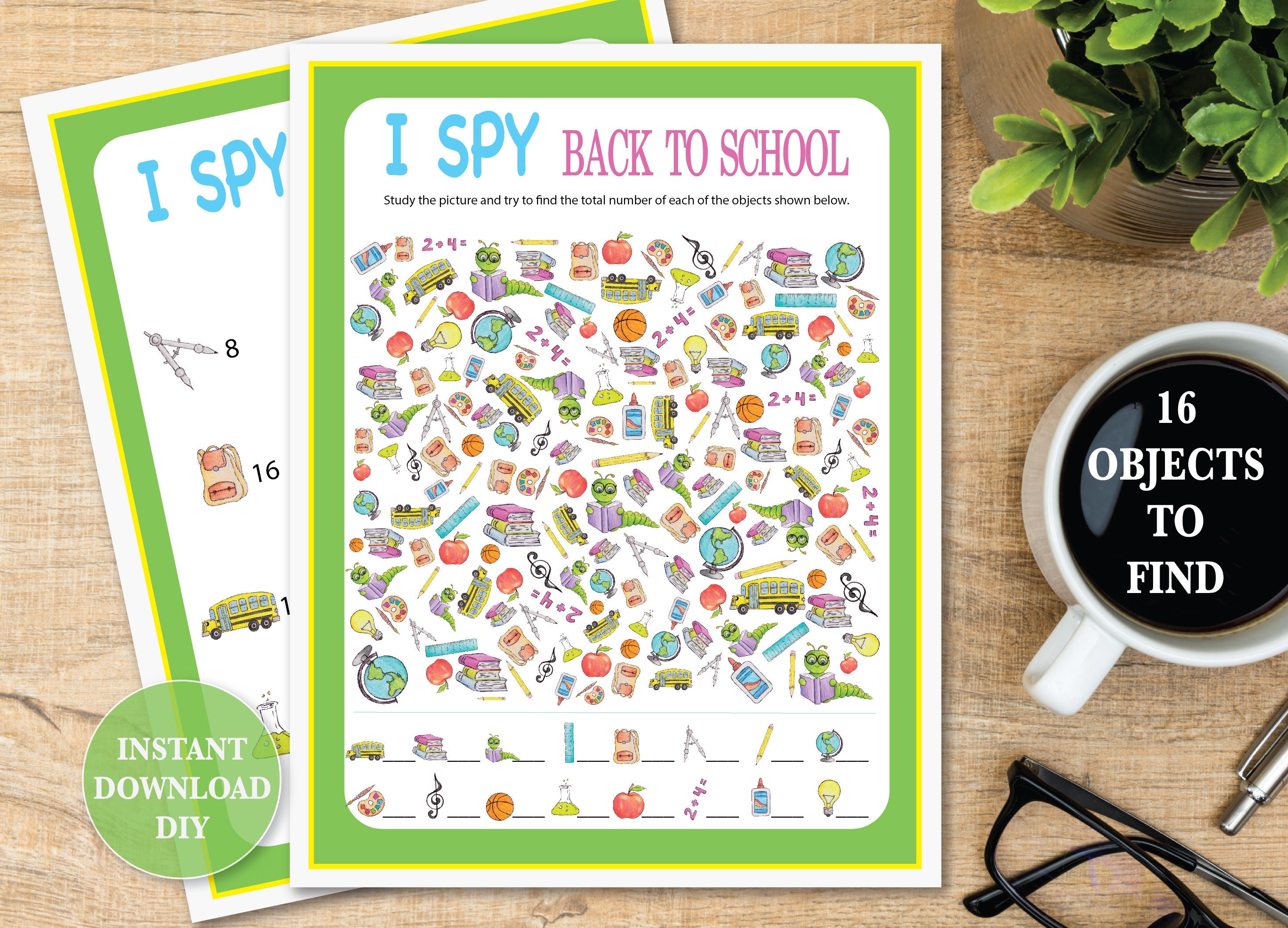 I SPY Back to School Printable Beginning of School Puzzle Game - Etsy