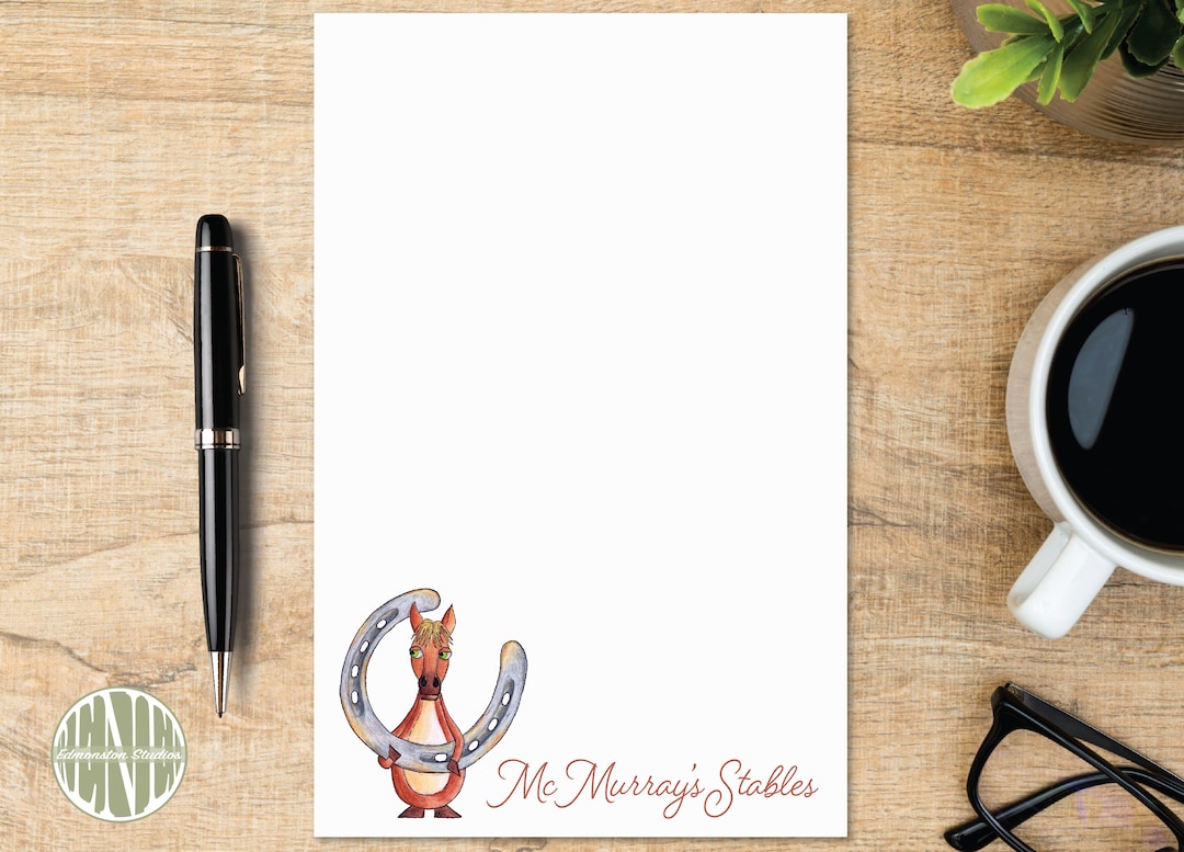 Personalized Horse Notepad, Farm Vibes Notepad, Writing Paper ...