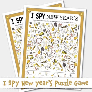I SPY New Years Printable Puzzle Game Activity - Etsy