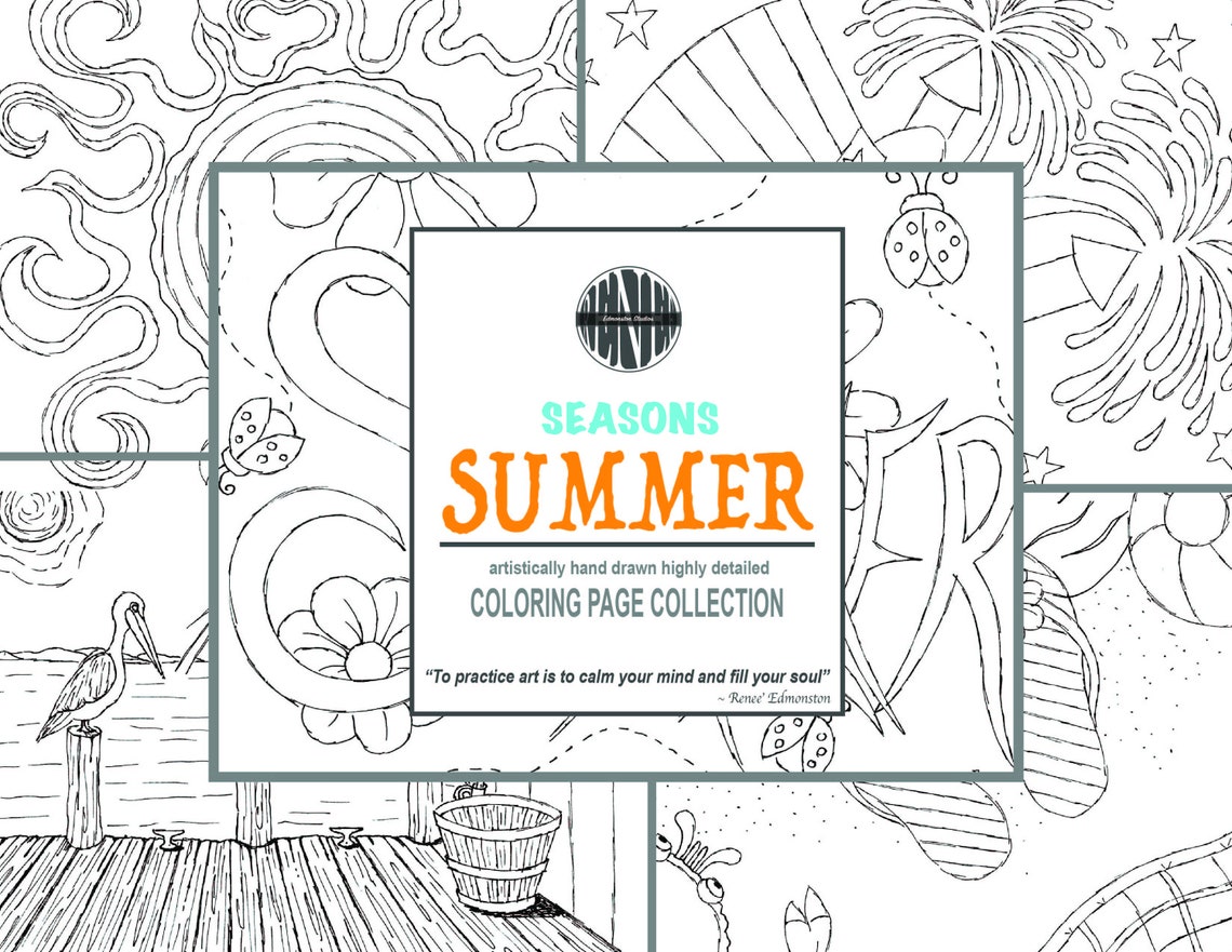 SUMMER SEASON Coloring Pages 5 Coloring Sheets Printable - Etsy