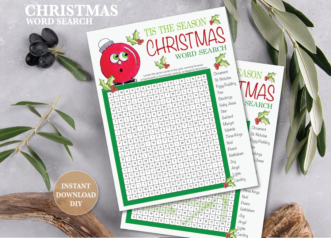 Christmas Word Search Find Fun Printable Game Christmas Holiday ...