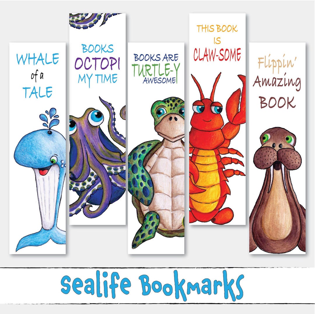 Printable Sealife Ocean Animal Bookmarks - Etsy