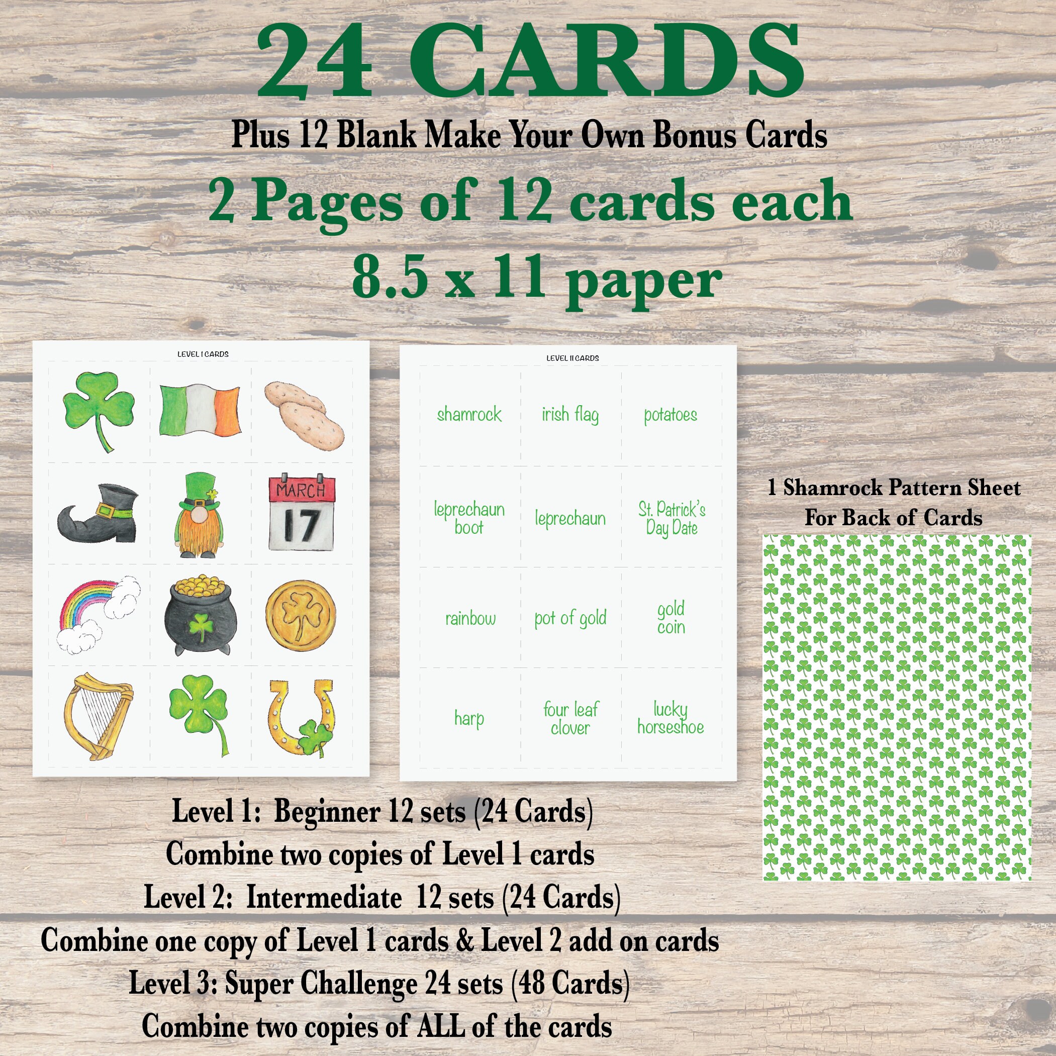 St Patricks Day Memory Game, St Pattys Day Activity, March Printables ...