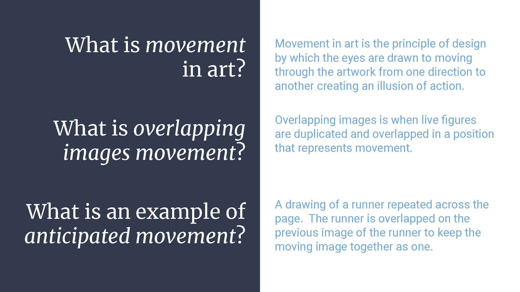MOVEMENT Art Lesson Plan, Movement Activity, Elements of Art, 5 Lessons ...