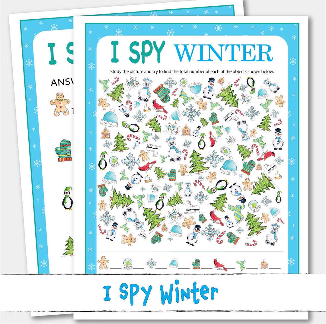 Printable Activity I SPY Winter Puzzle Game - Etsy