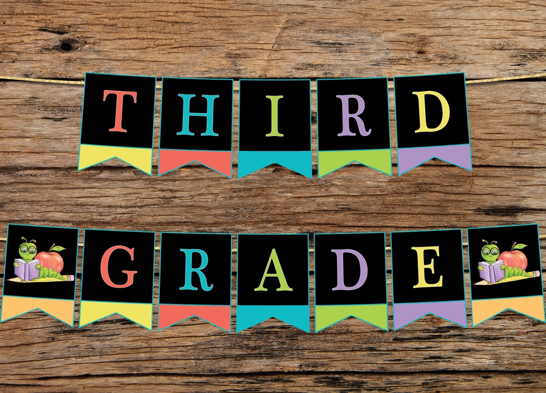 Printable Third Grade Banner 3rd Grade Bulletin Board Decoration ...
