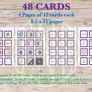 Solar System Memory Matching Card Game Printable Instant - Etsy