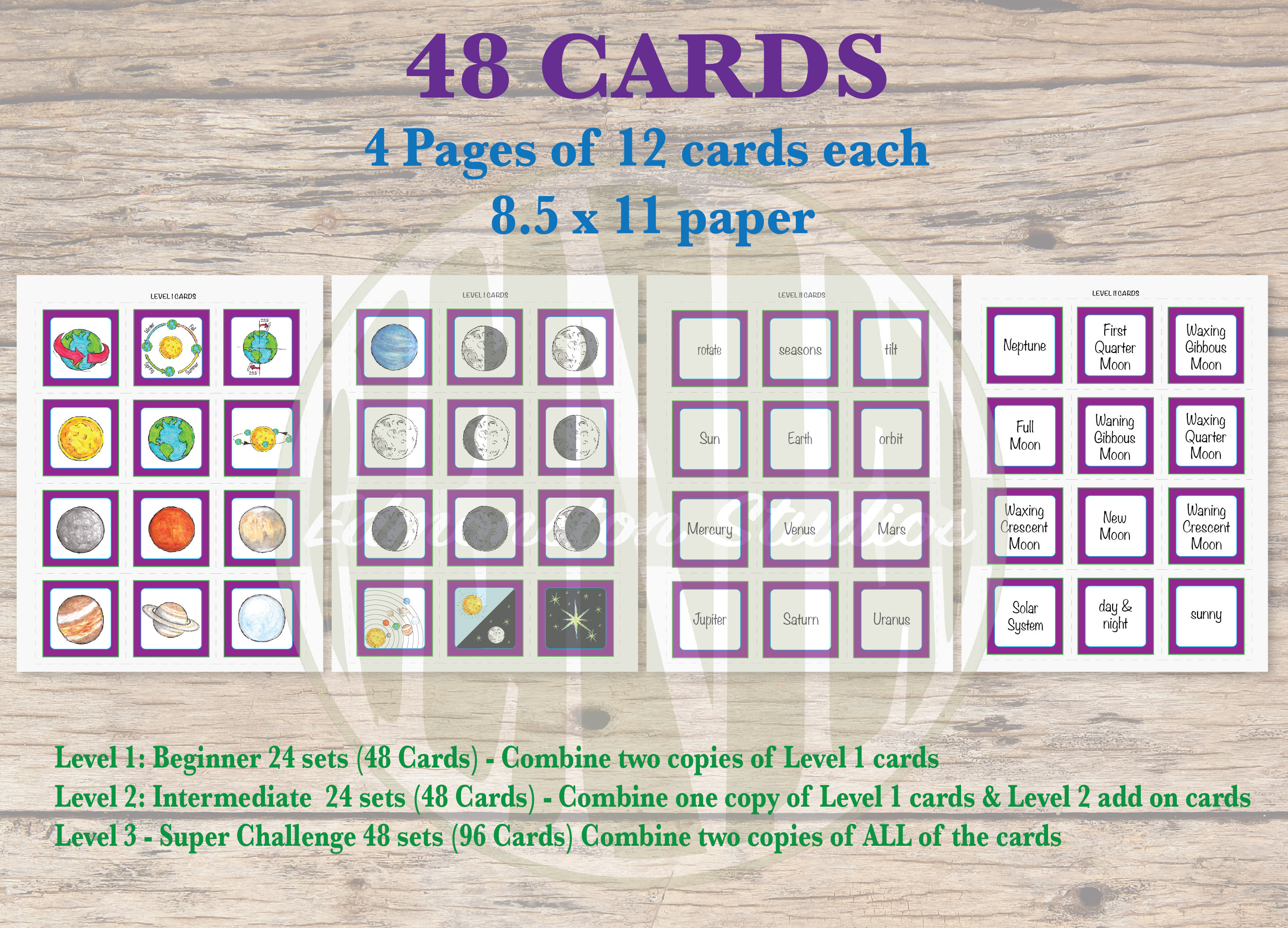 Solar System Memory Matching Card Game Printable Instant - Etsy