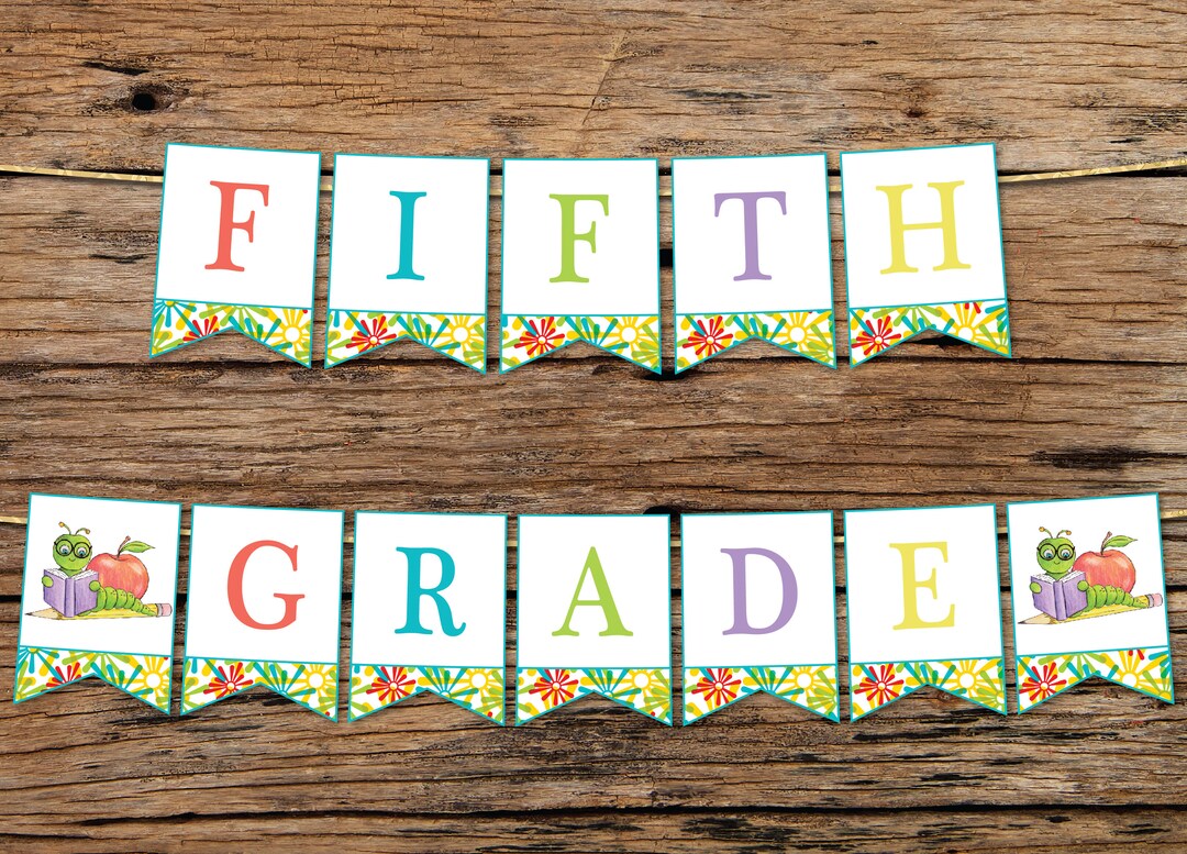 Printable Fifth Grade Banner 5th Grade Bulletin Board Decoration ...