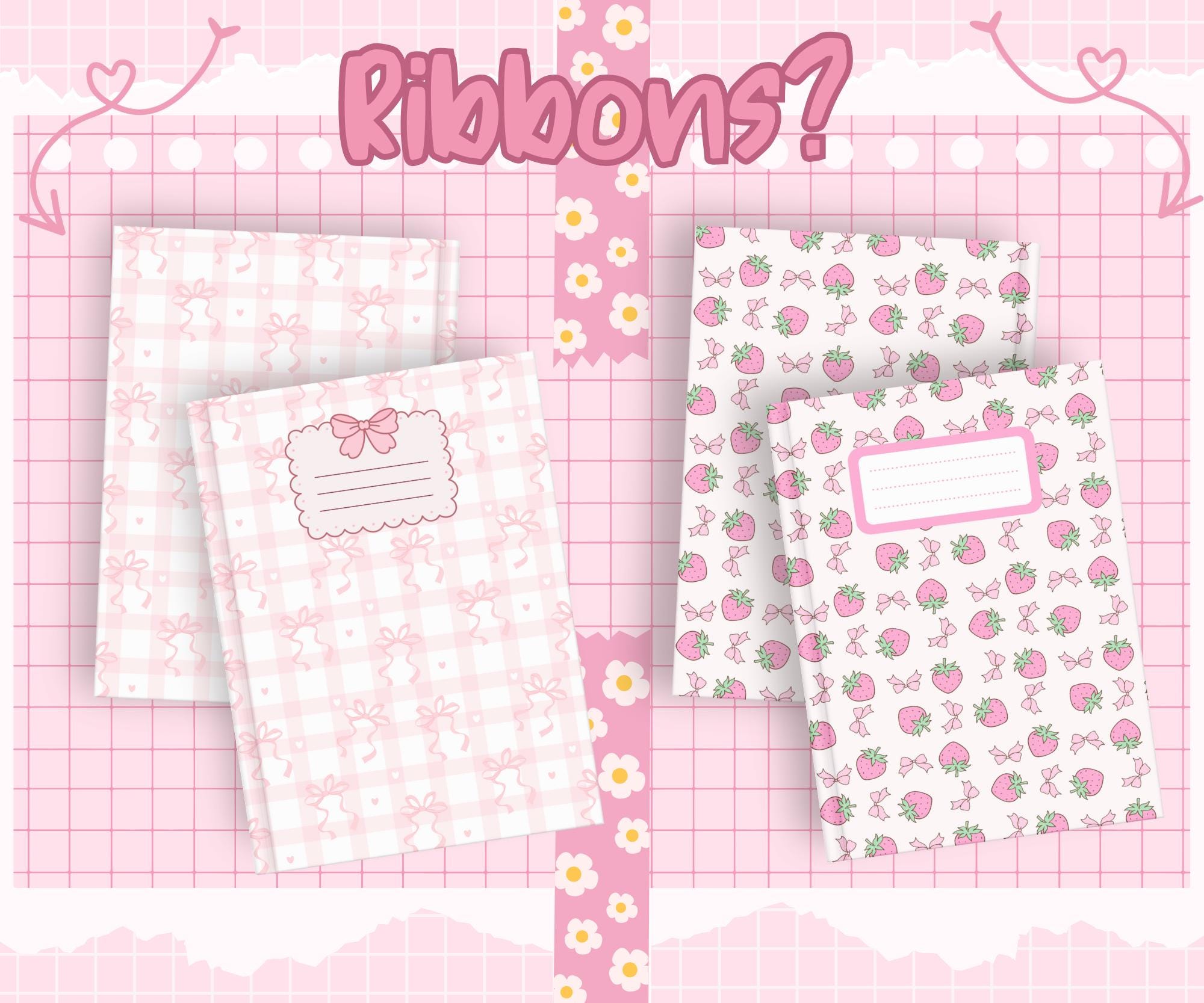6+ Girly Notebook Covers - Printable A4 A5 - Pastel Cute Stationery ...