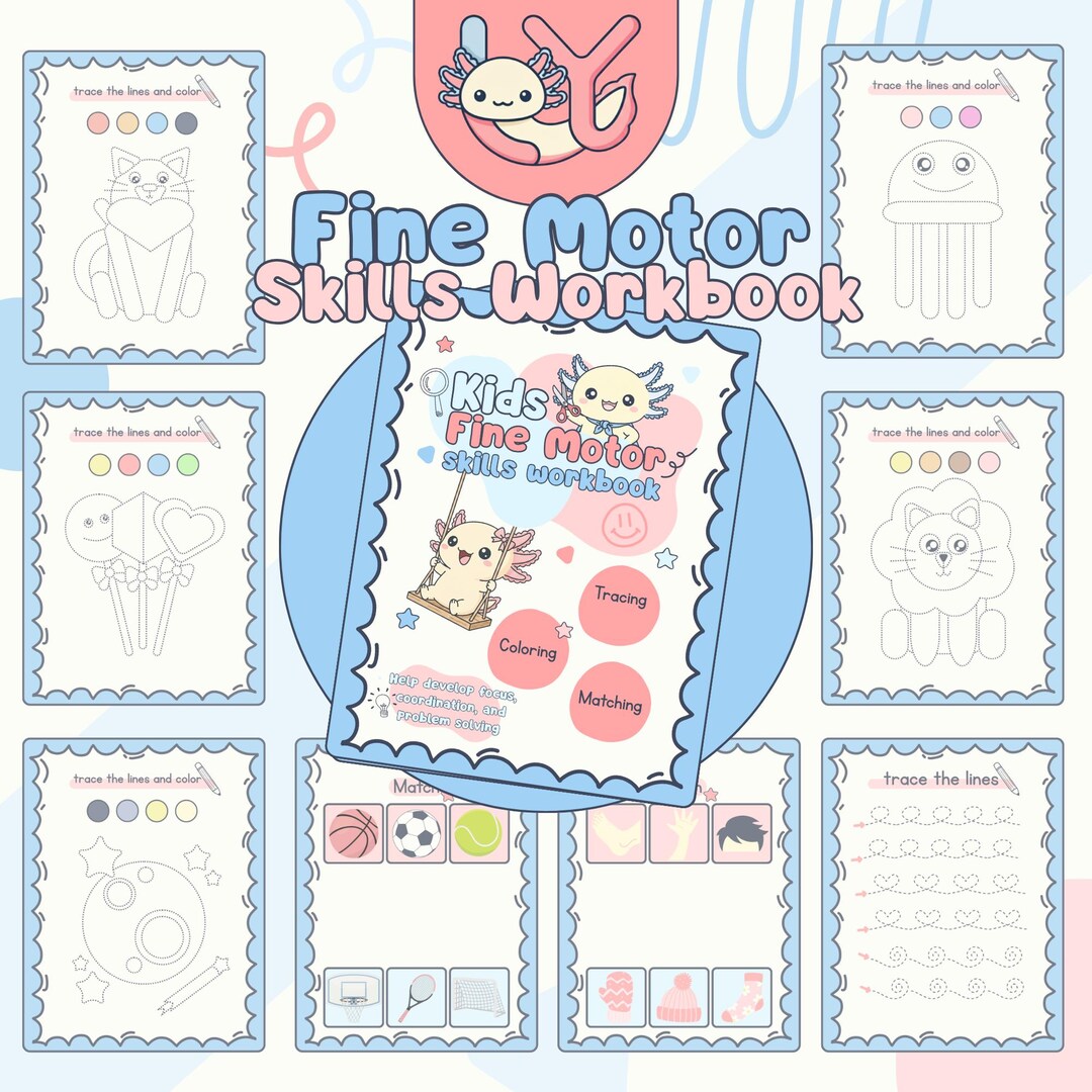 Fine Motor Skills Activity Pack | Tracing, Coloring, and Matching ...