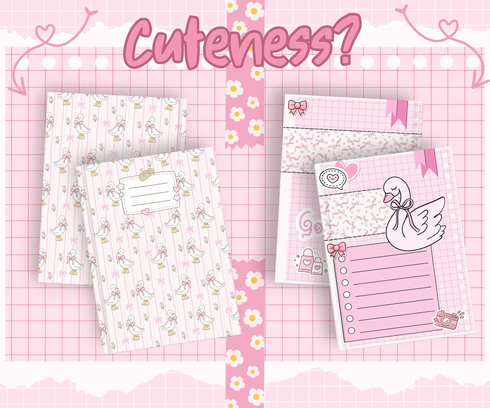 6+ Girly Notebook Covers - Printable A4 A5 - Pastel Cute Stationery ...