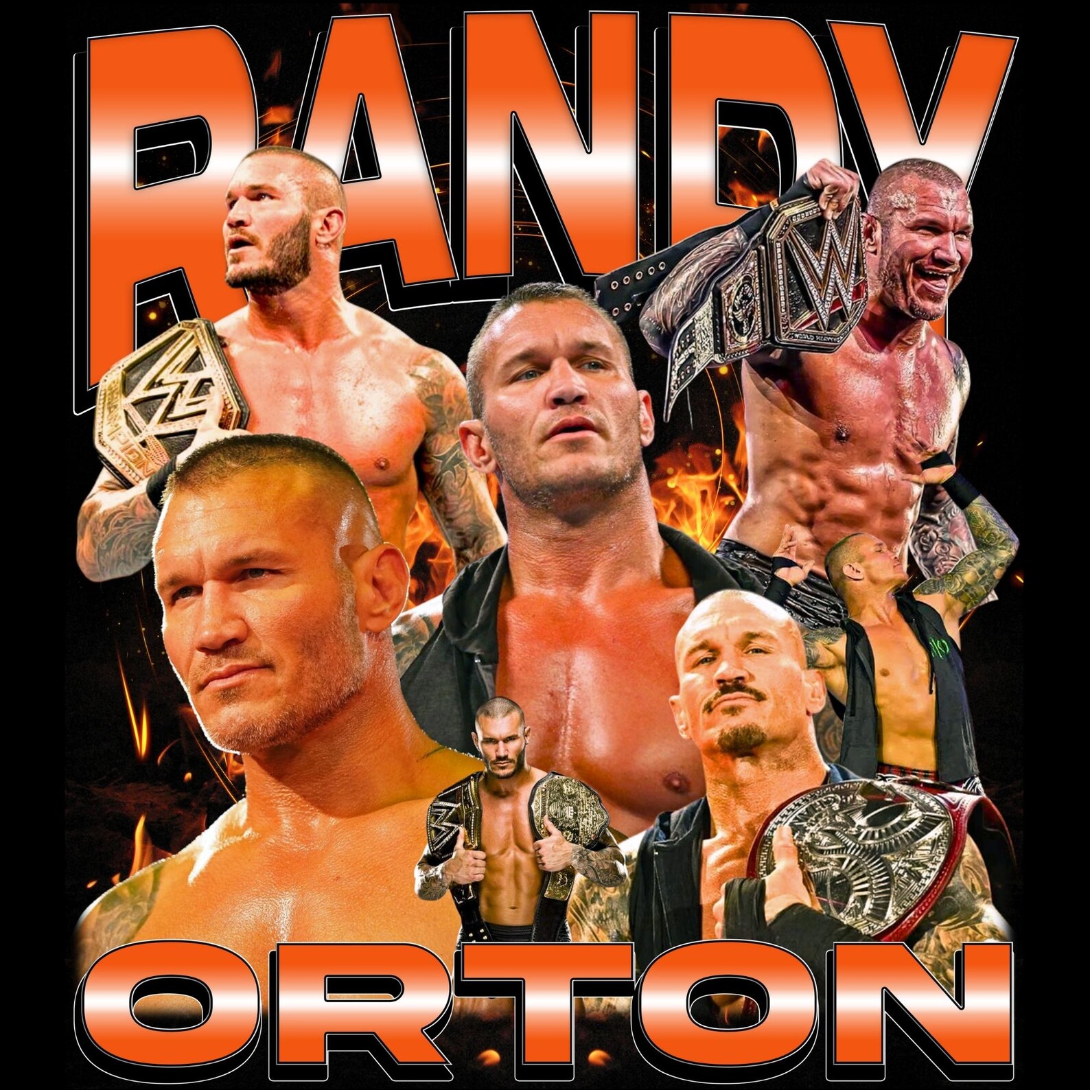 RANDY ORTON T Shirt Design. Png Digital 4500x5100 Px. WWE, Boxer, Retro ...