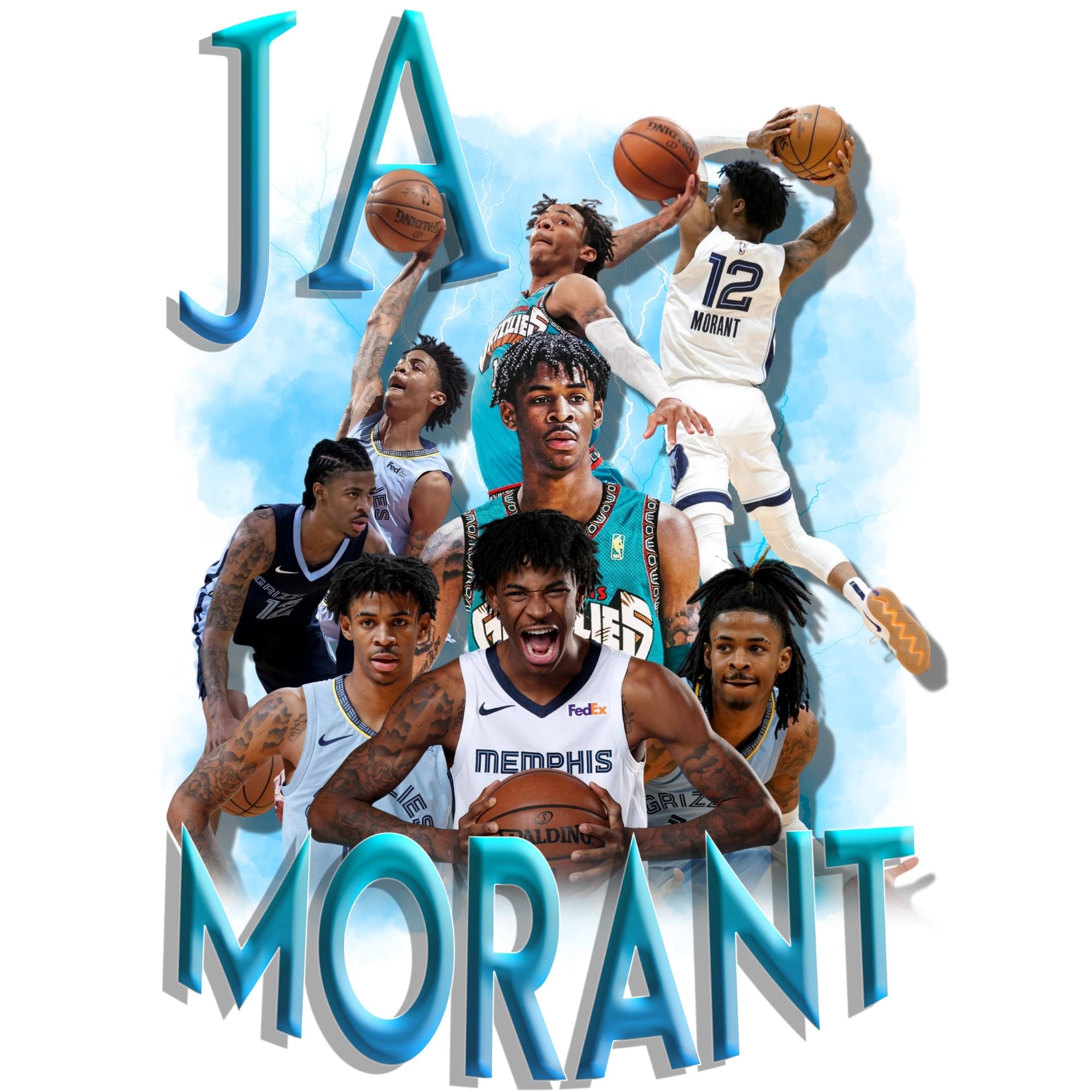 JA MORANT T Shirt Design. PNG Digital 4500x5100 Px. Basketball, Retro ...