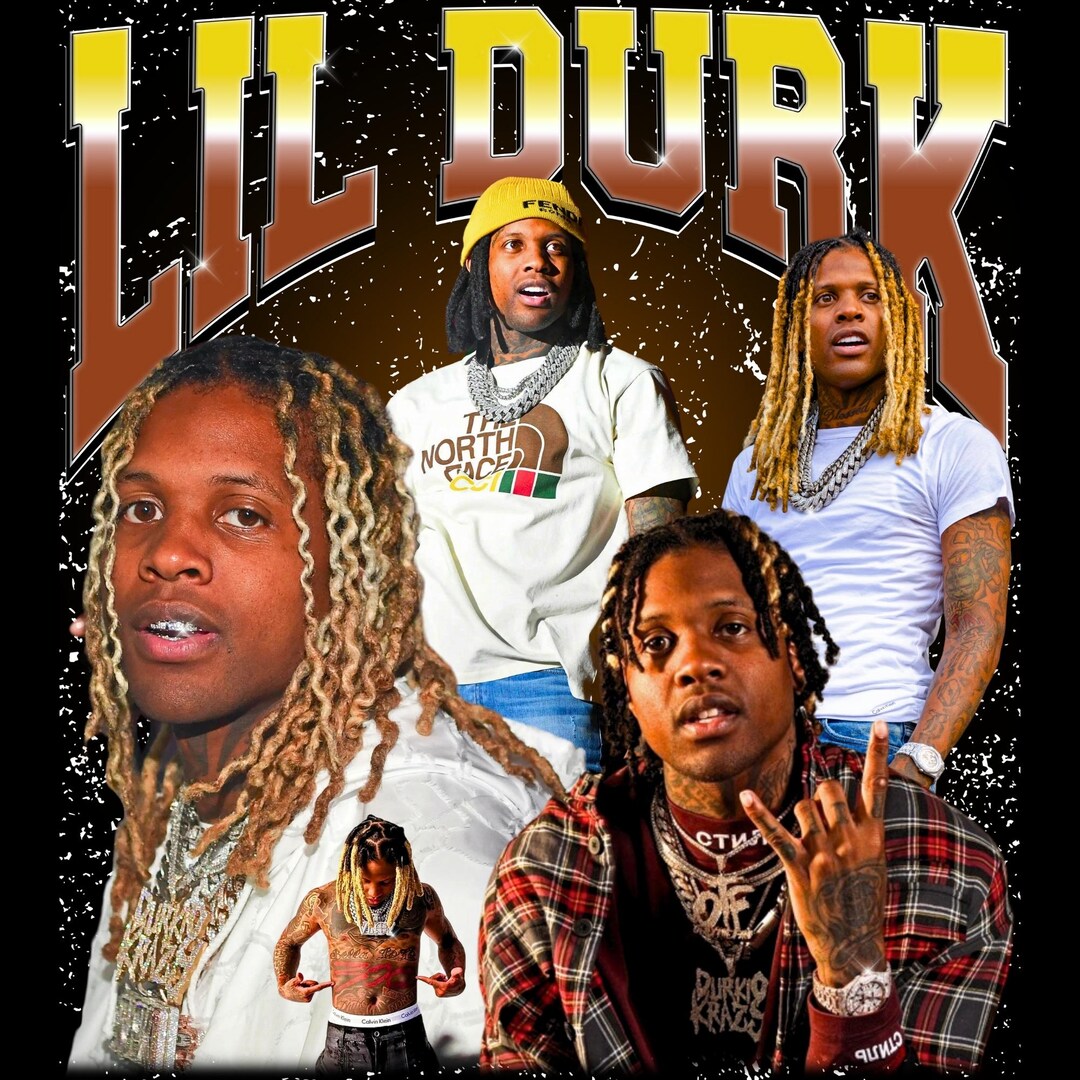 Lil Durk T-shirt Design: Retro 90s Hiphop Bootleg (PNG Digital Download ...