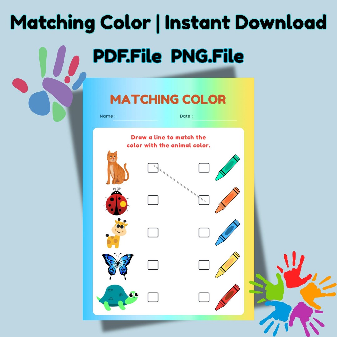 Animal Color Matching Worksheet | Preschool and Kindergarten Activity ...