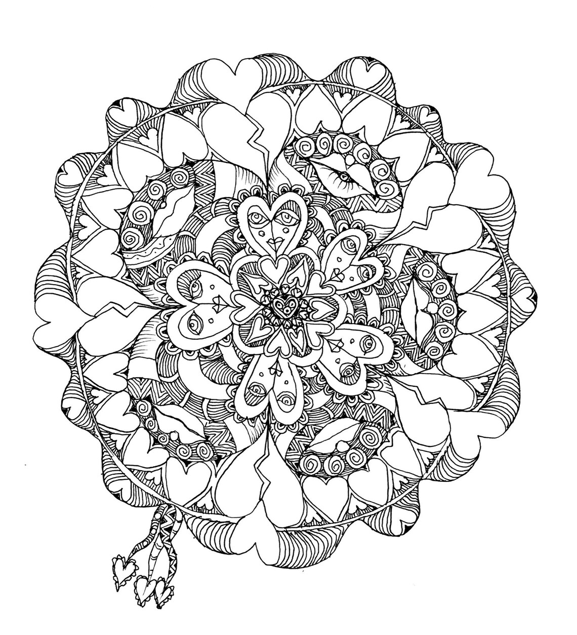 Broken Hearts Mending Quirky Mandala - Etsy